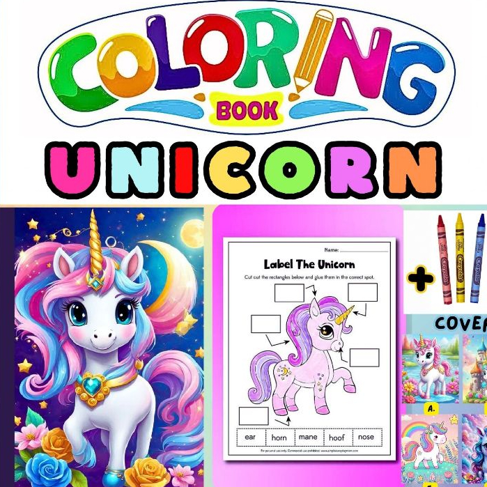 UNICORN COLORING ACTIVITY BOOK – FUN & EDUCATIONAL GIFT, BIRTHDAY ...