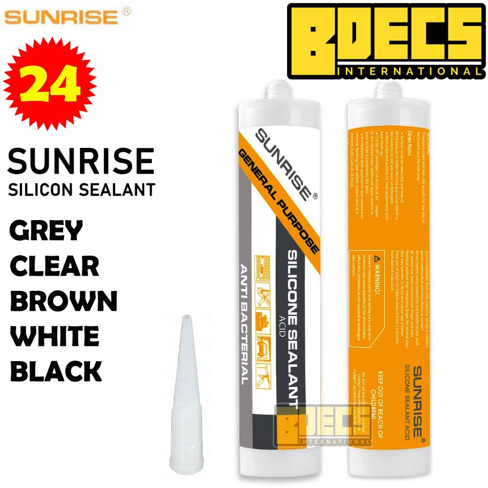 Silicon Sealant 300ml each Sunrise Antibacterial (24 Pcs) I Bdecs ...