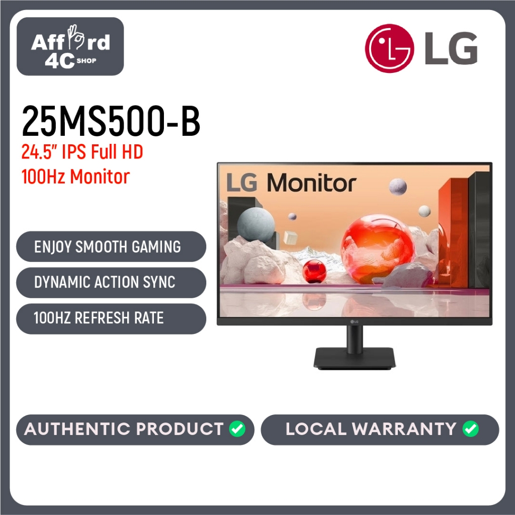LG 25MS500-B 25" IPS Full HD 100Hz Monitor with OnScreen Control ...