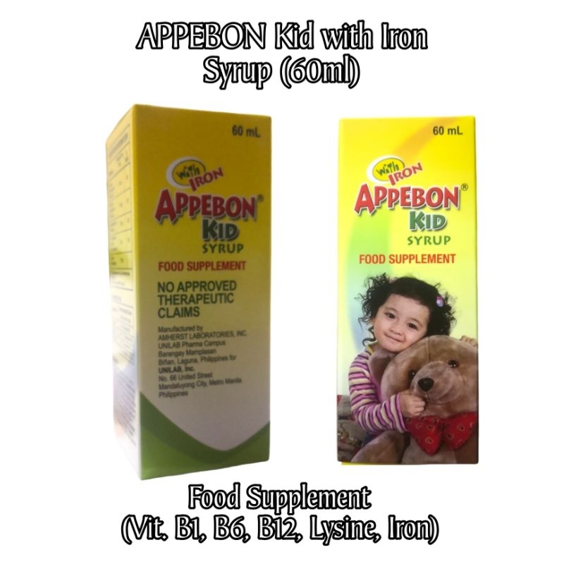 Appebon Kid Syrup with Iron and Vitamin B1, B6, B12, Lysine Food ...