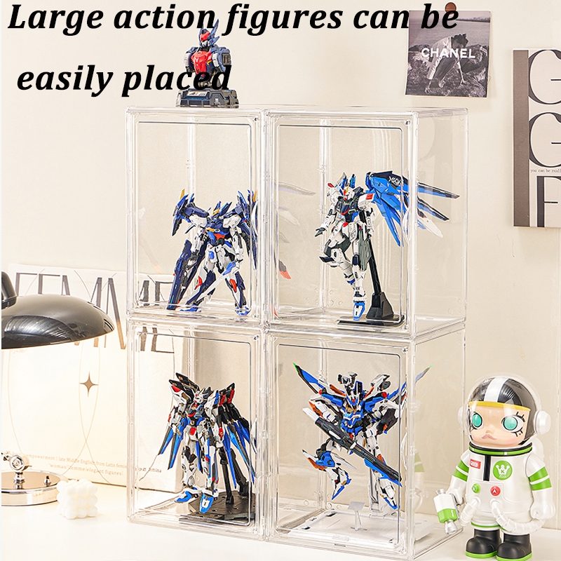 Transparent Acrylic Toy Display Case Stackable Magnetic acrylic box ...