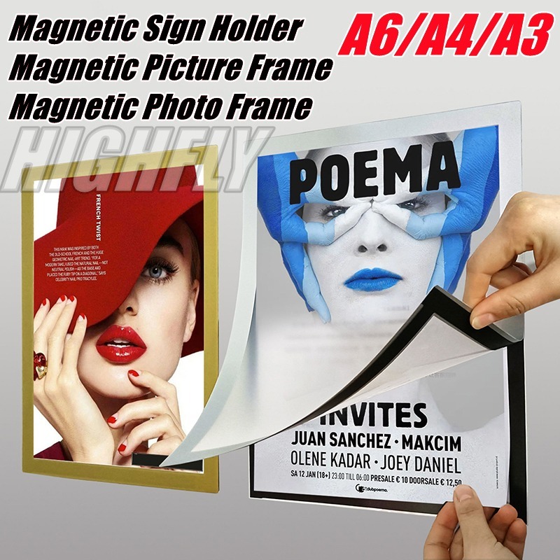 A3 A4 Magnetic Picture Frame Photo Certificate Office Framework Wall ...