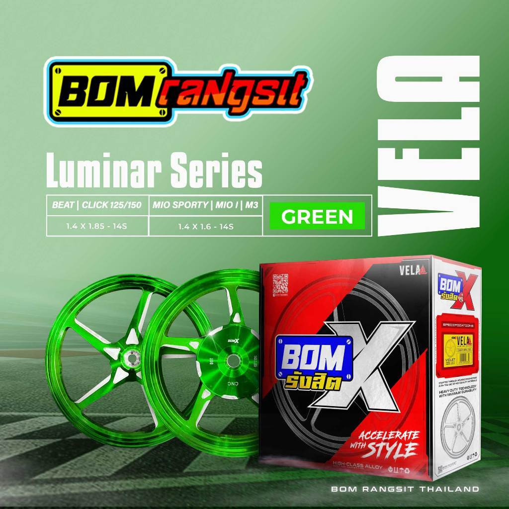 BOM RANGSIT MAGS CNC ( VELA ) FOR MIO 110/ M3/ CLICK 125/150 / BEAT FI x14-5 SPOKES MOTORCYCLE ...