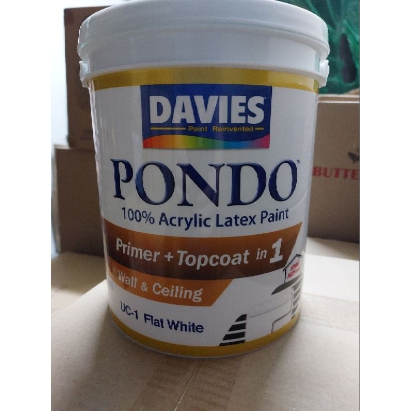 Davies Pondo Flat Latex High Hiding Undercoat 4Ltrs / Gallon UC-1 White ...