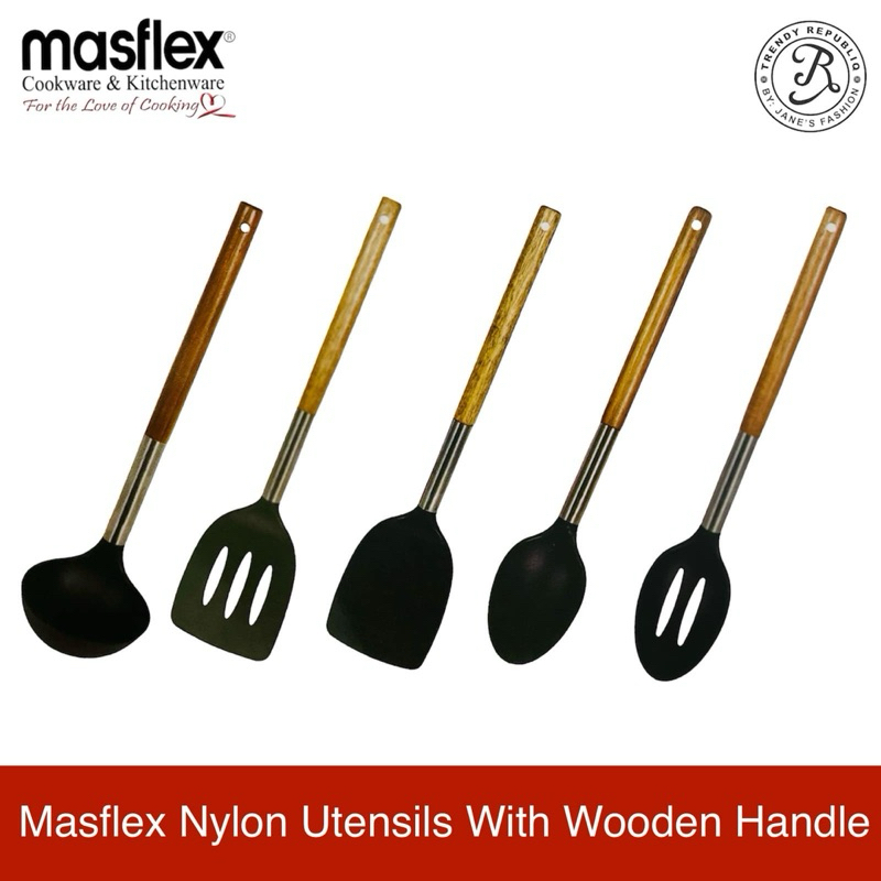 Masflex Nylon Utensils with Wooden Handle | Shopee Philippines