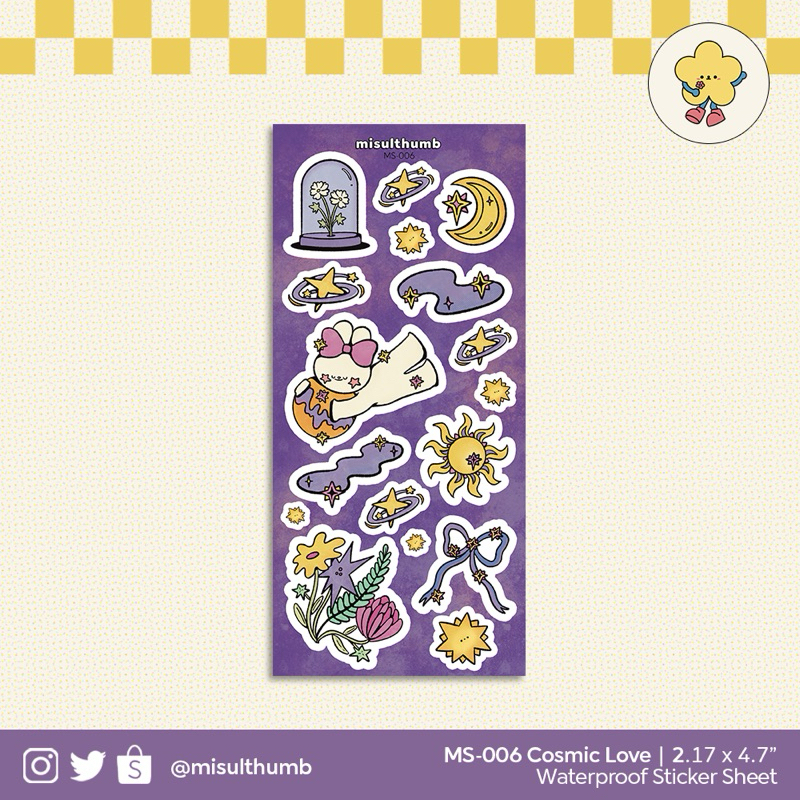 Cosmic Love Waterproof Mini Sticker Sheet | MS-006 misulthumb | Shopee ...