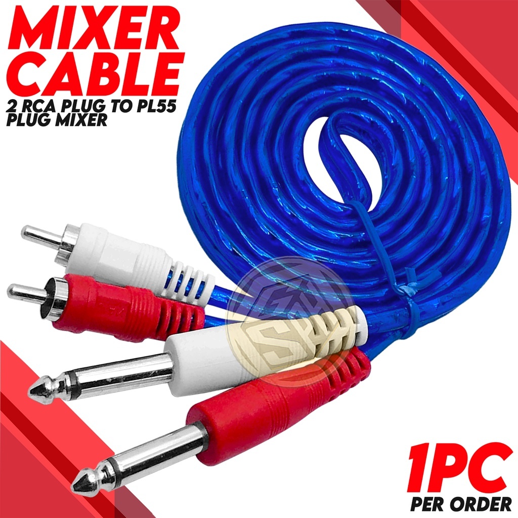 GS10 Mixer Cord Dual RCA Plug to Dual PL55 Plug Mixer PL55 RCA 1.5M/3M ...