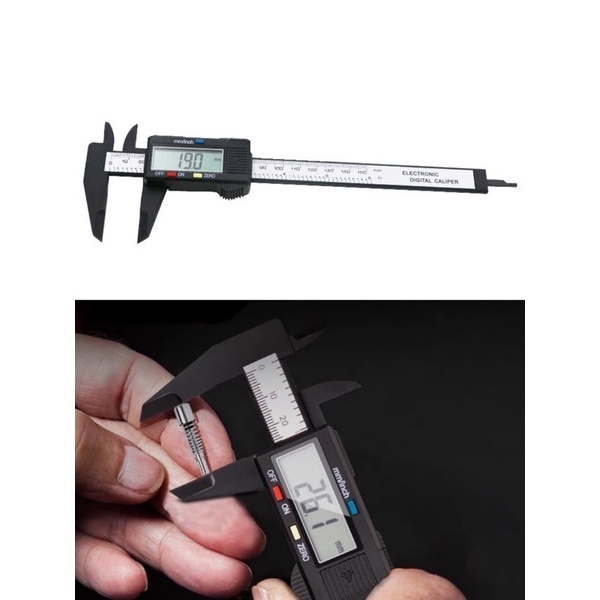 Digital Calipers 150mm 6 inch LCD Electronic Vernier Caliper Plastic ...