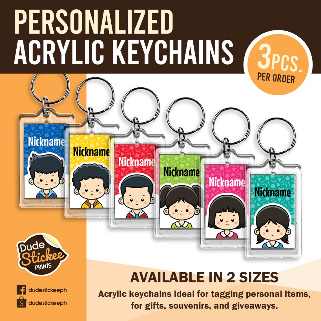 PERSONALIZED ACRYLIC KEYCHAINS (KIDS CHARACTER) | Shopee Philippines
