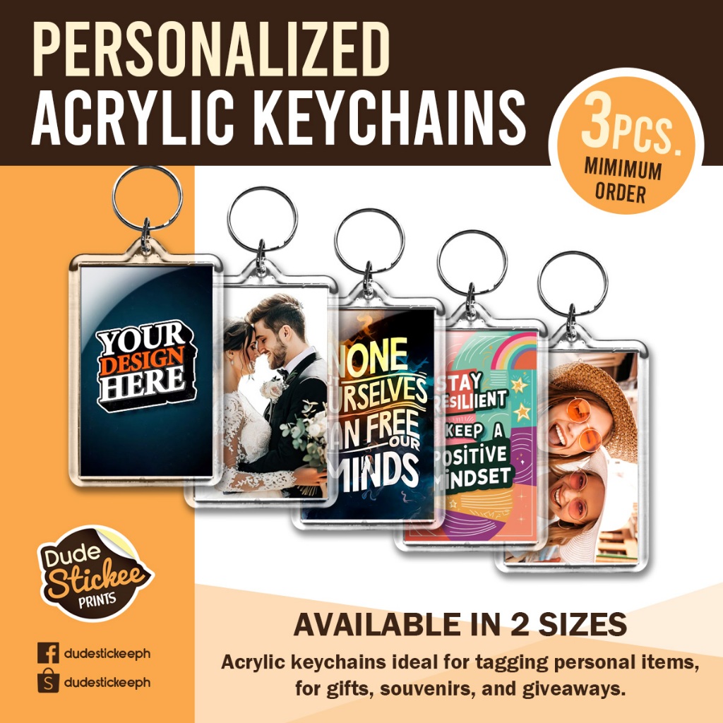 PERSONALIZED ACRYLIC KEYCHAINS (YOUR OWN DESIGN) | Shopee Philippines