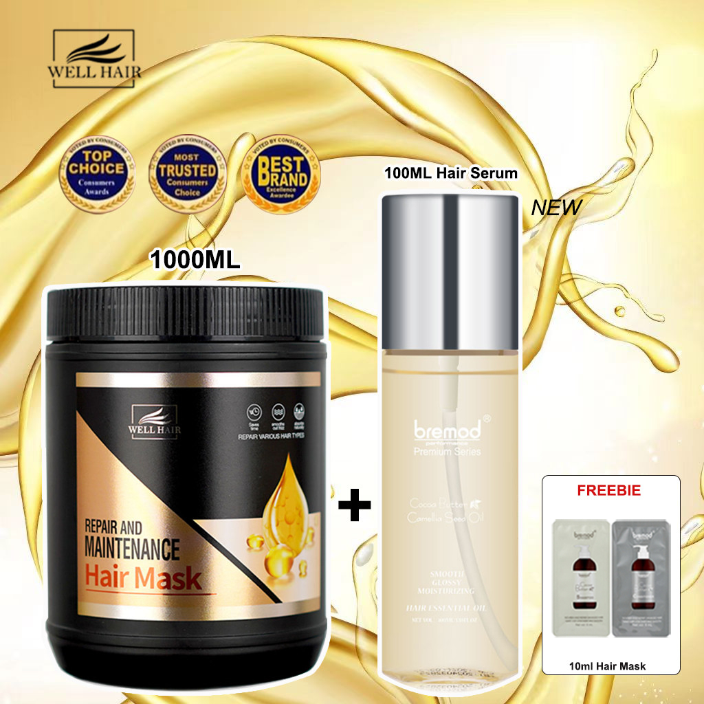 WELL HAIR Mask Hair Treatment Strengthen Hair & Hair Serum Repair ...