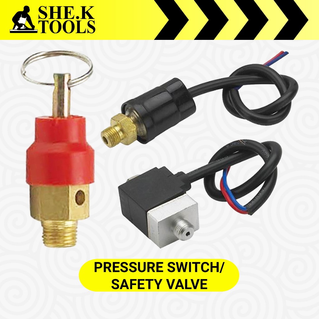 SHE.K Airbrush Compressor Pressure Switch Solenoid Valve Safety Valve ...