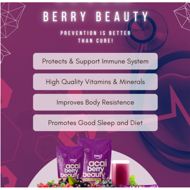 Weekit7 Acai Berry Powder Organic Healthy Beauty Juice | Shopee Philippines