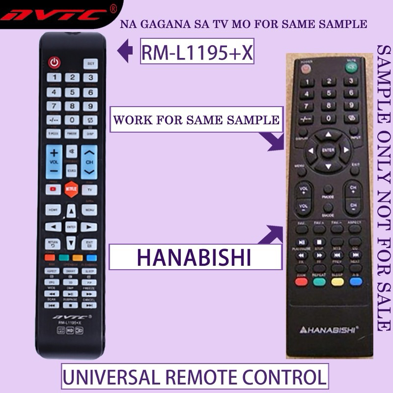 Universal remote control for HANABISHI smart tv remote na gagana sa tv ...