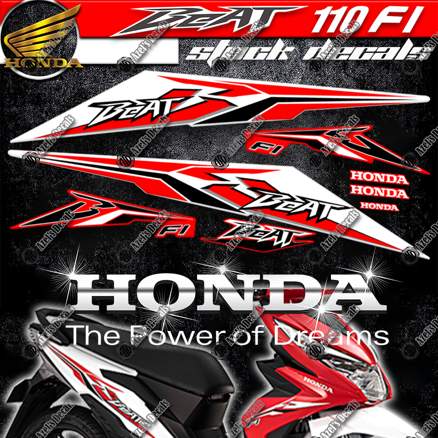 HONDA BEAT FI 110 V2 STOCK DECALS. STICKER FOR MOTORCYCLE PARTS ...