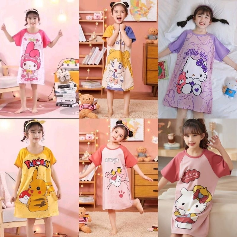 2-12Y Hello Kitty Dress Daster for Kids Girls Character Pikachu ...