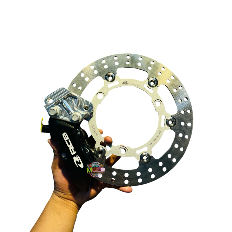 RCB R1 4-POT CALIPER w/260mm BRACKET AND RCB BIG DISC 260mm FOR NMAX ...