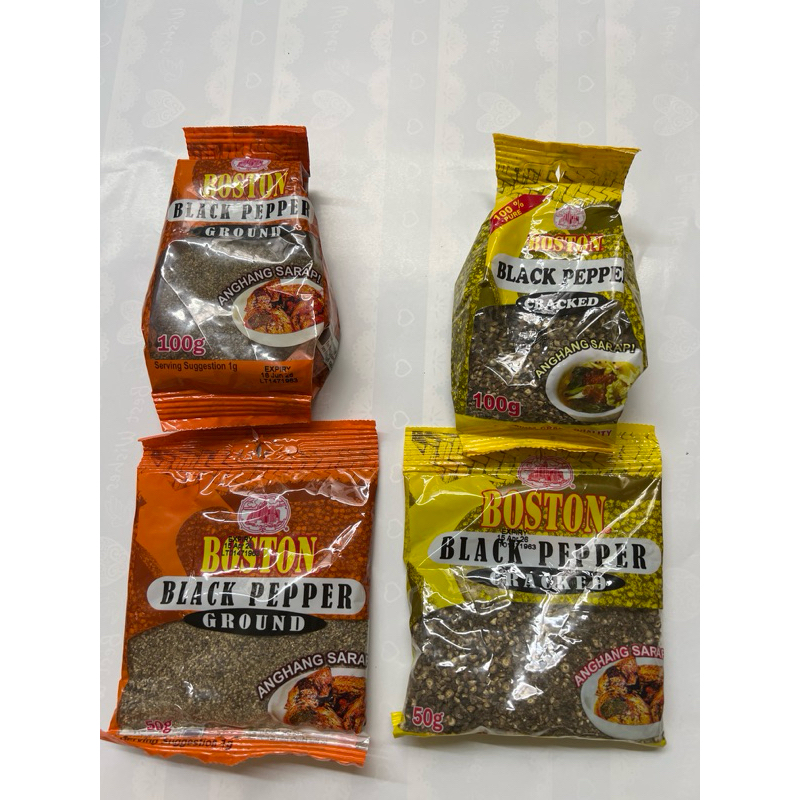 Boston Black Pepper Ground Cracked 50g 100g 100% Pure Anghang Sarap ...