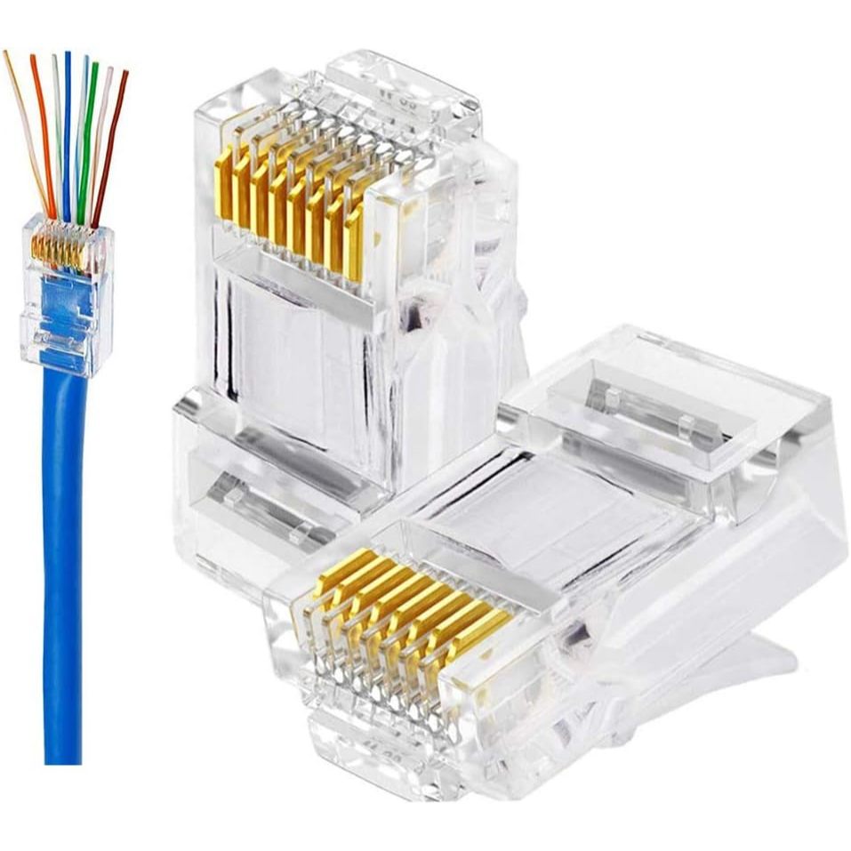 CAT6/CAT5 passthrough connectors 100/50/30pcs cat6 Push Through ...