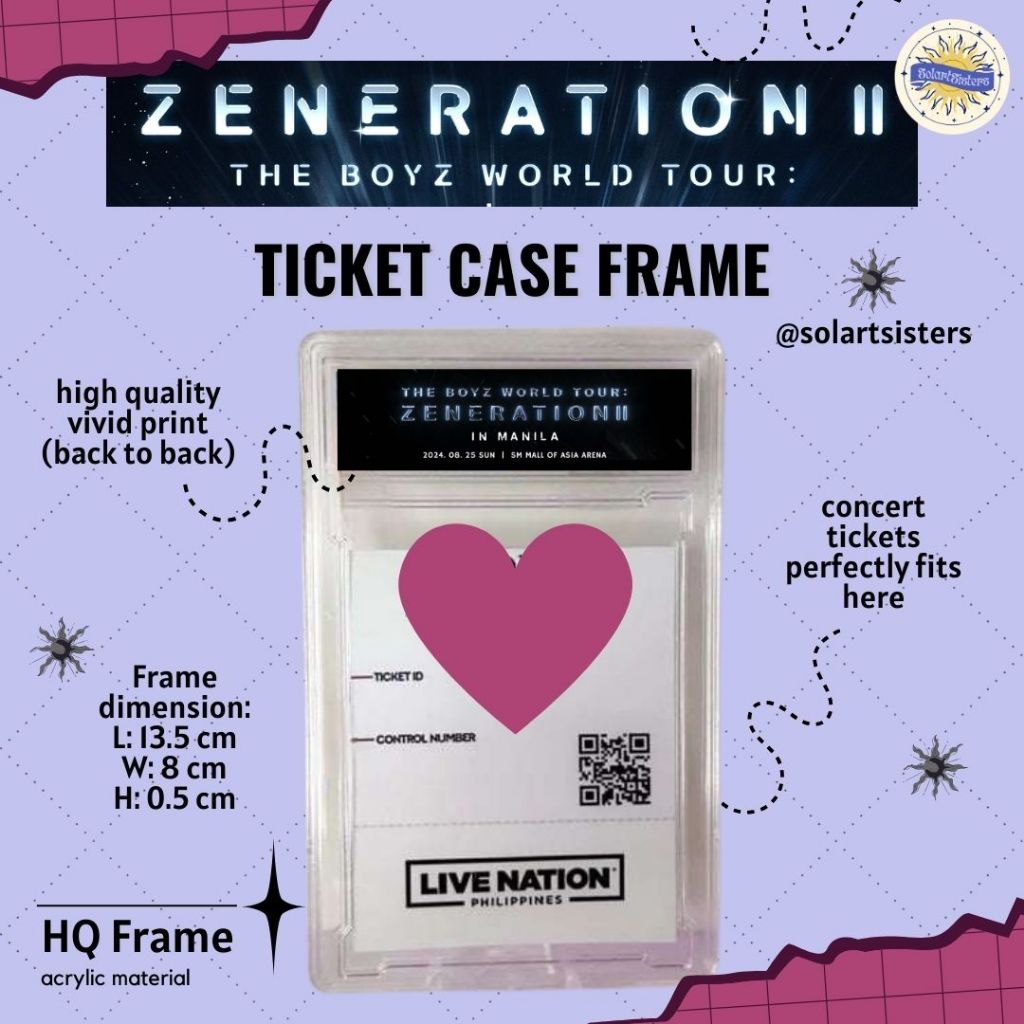 THE BOYZ Zeneration II World Tour Concert Ticket Case Frame Keeper ...