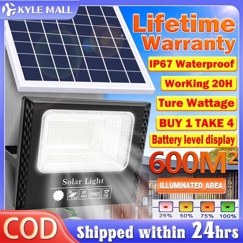 【Lifetime Warranty】 Solar Light Solar Waterproof IP67 LED Flood Light ...