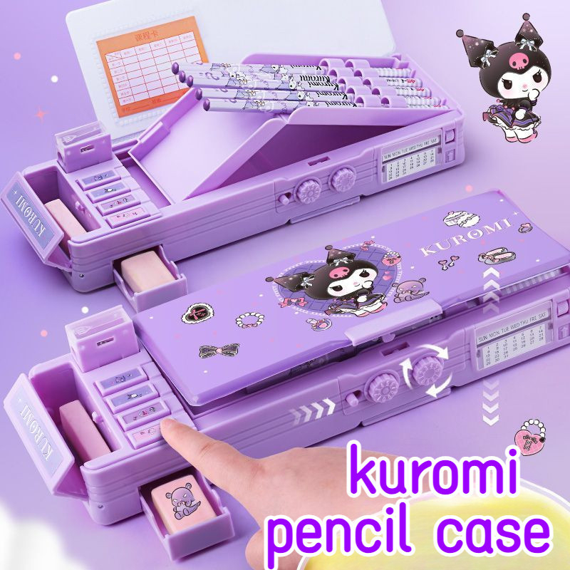 NEW Kuromi Multifunctional Mechanism Stationery student Pencil Case ...