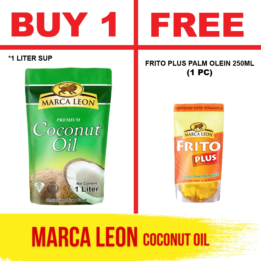 Marca Leon Coconut Oil 1L Pouch + Frito Plus Palm Oil 250ml Pouch ...