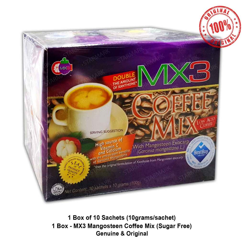 MX3 Coffee Mix 10g x 10 sachets with Mangosteen Authentic - 1 Box ...