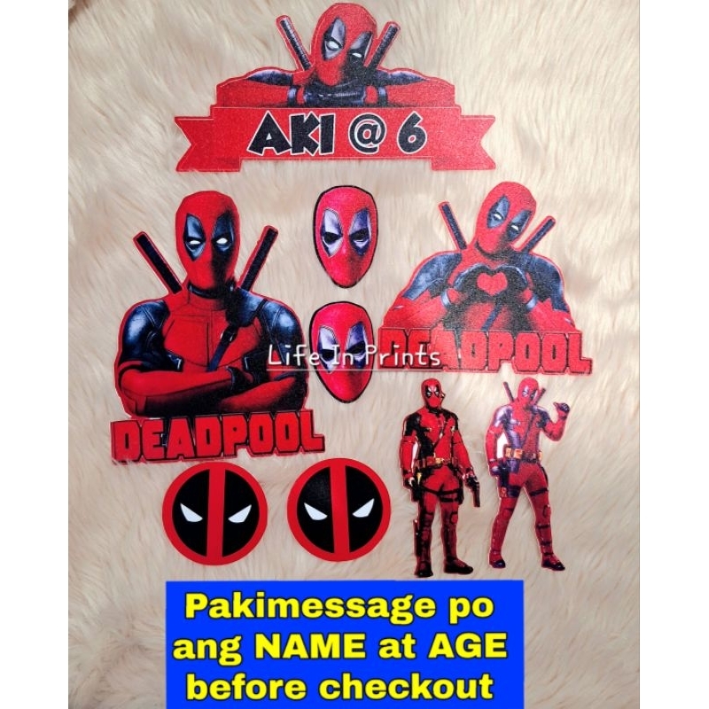 DEADPOOL 2 cake topper / Printed / Personalized with NAME and AGE ...