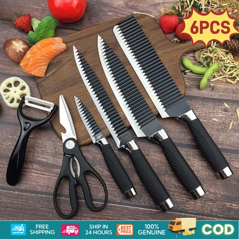 high quality kitchen knife set stainless 6 Pcs Multifunction Kitchen ...