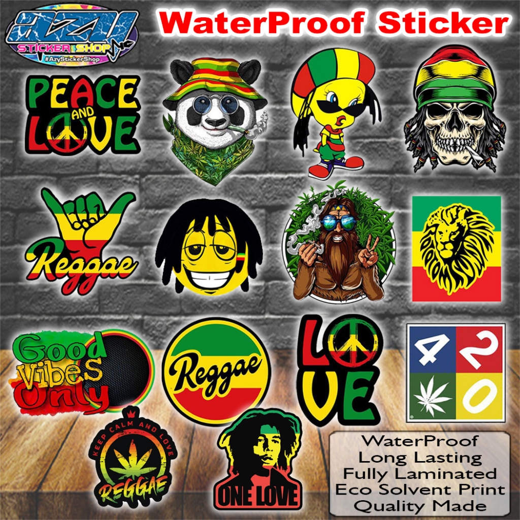 Reggae Collection Sticker For MC, Car, Thumbler & More , Waterproof ...