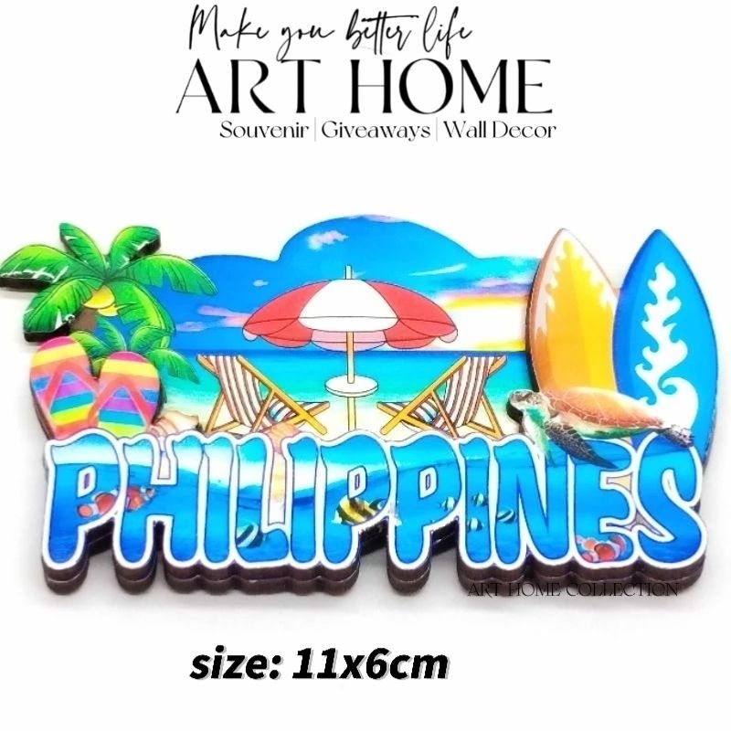 PHILIPPINES Wooden 2D Fridge Magnet Embossed Ref Magnet Souvenirs ...