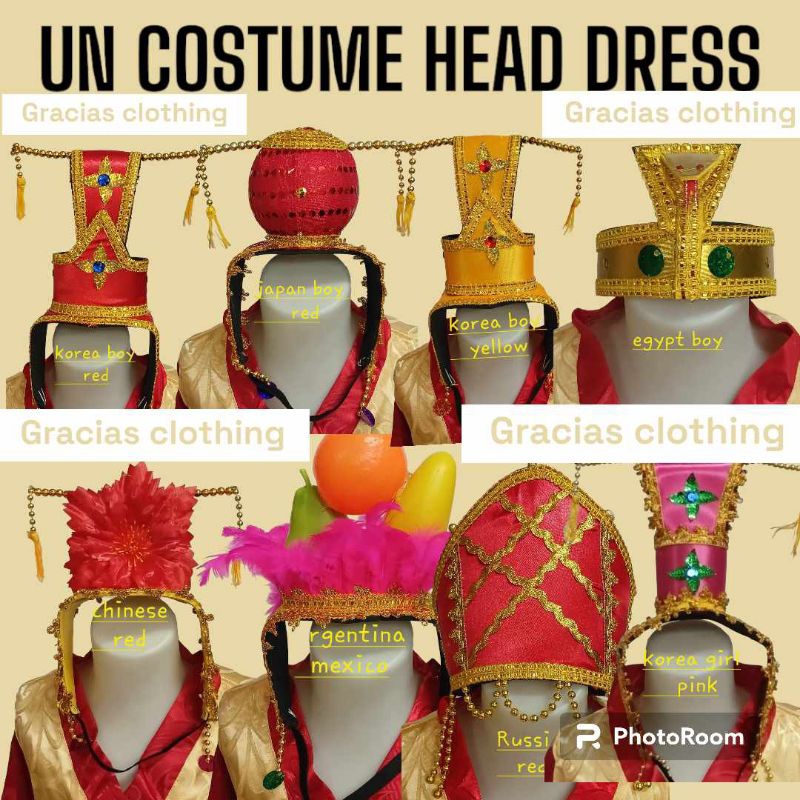 HEAD DRESS COSTUME/ UNITED NATIONS COSTUME ATTIRE/ ACCESORRIES / HEAD ...