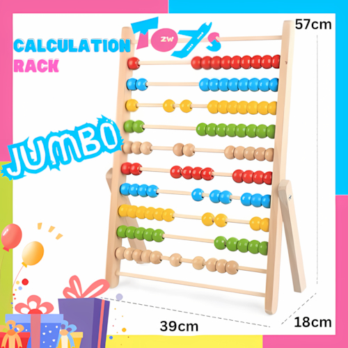 Gift Box Wooden Calculation Rack Large Abacus Count Frame Teaching Aid ...