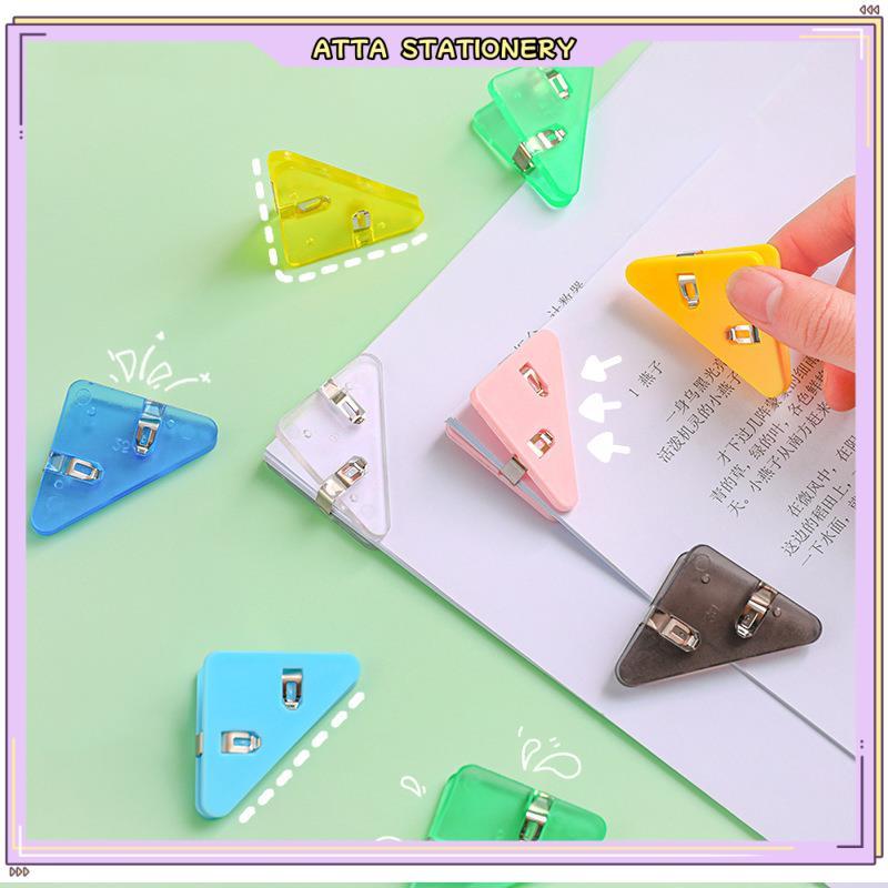 Portable Colorful Binder Clip Paper Clip Transparent Triangle Clip ...