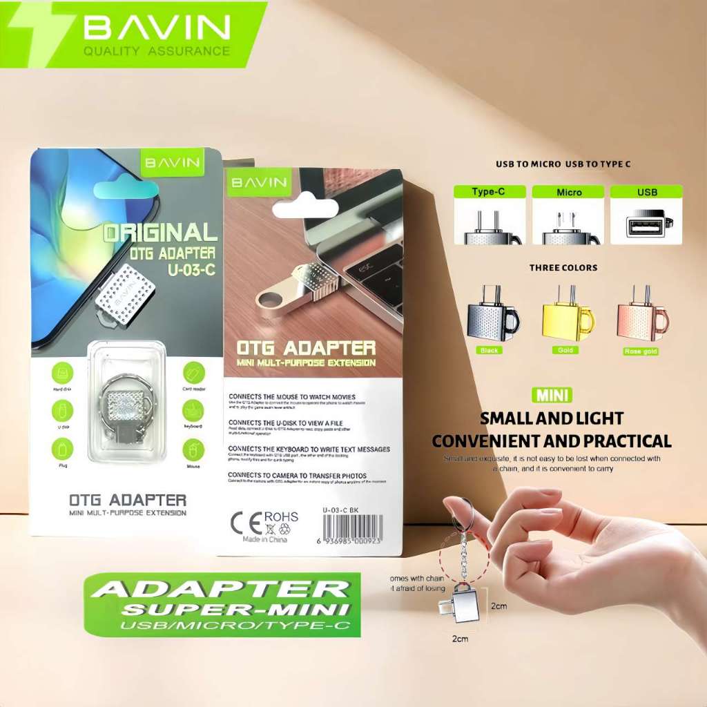 BAVIN O3 OTG Micro Adapter for USB to Micro and USB to Type-C Android ...