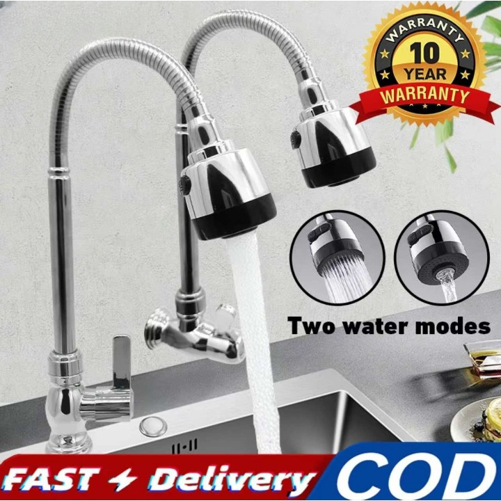 (KItchen Water) Kitchen Faucet Rotate 360 Flexible Cold Tap Sink / Wall ...