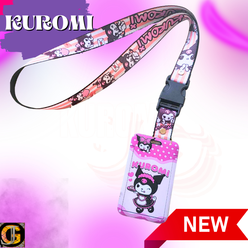 jg Kuromi Pink and Violet Id Lace Cute Id Holder for Kids Lanyards ...