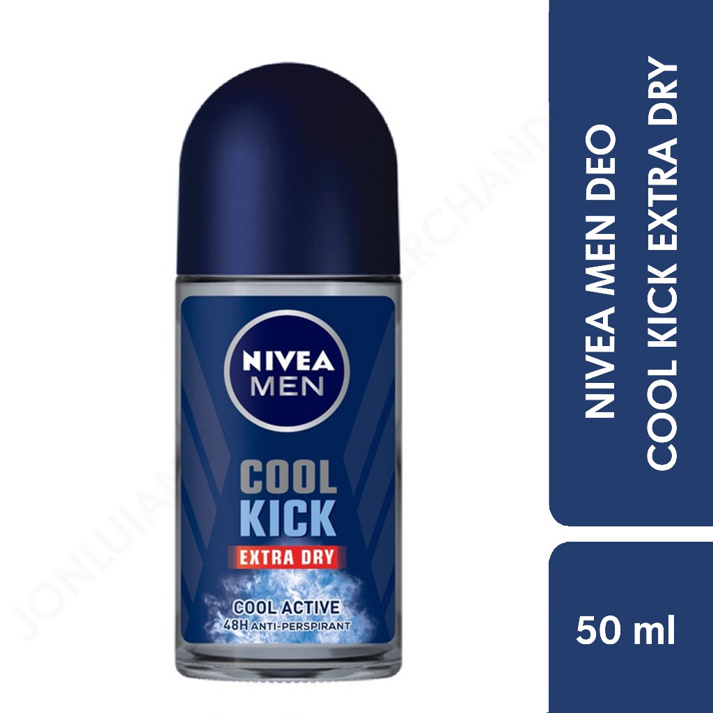Nivea Men 48 Hour Anti Perspirant Deodorant Cool Kick Roll On Deodorant For Men 50Ml | Shopee ...