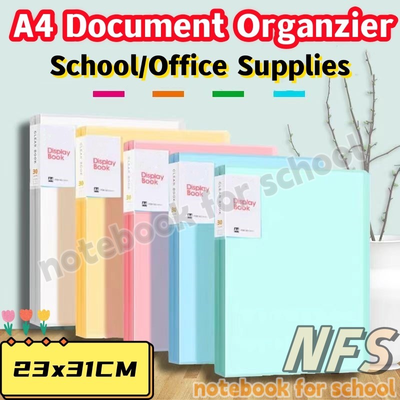 NFS A4 Document Organizer Paper File Folder Clearbook Student School ...