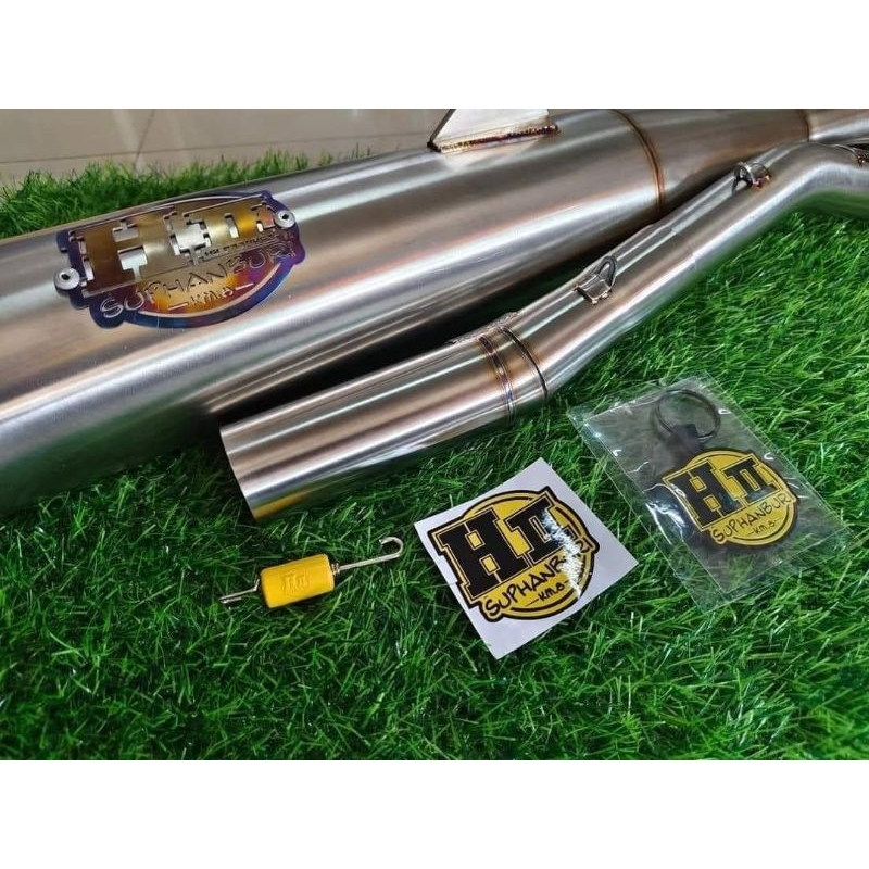 H2 SUPHANBURI NEW TITANIUM EMBLEM WAVE 125 57/66 LOUD EXHAUST PIPE ...