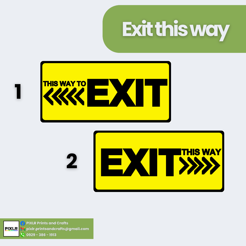 EXIT THIS WAY (Mini Signage 7.5" X 3.5") | Shopee Philippines