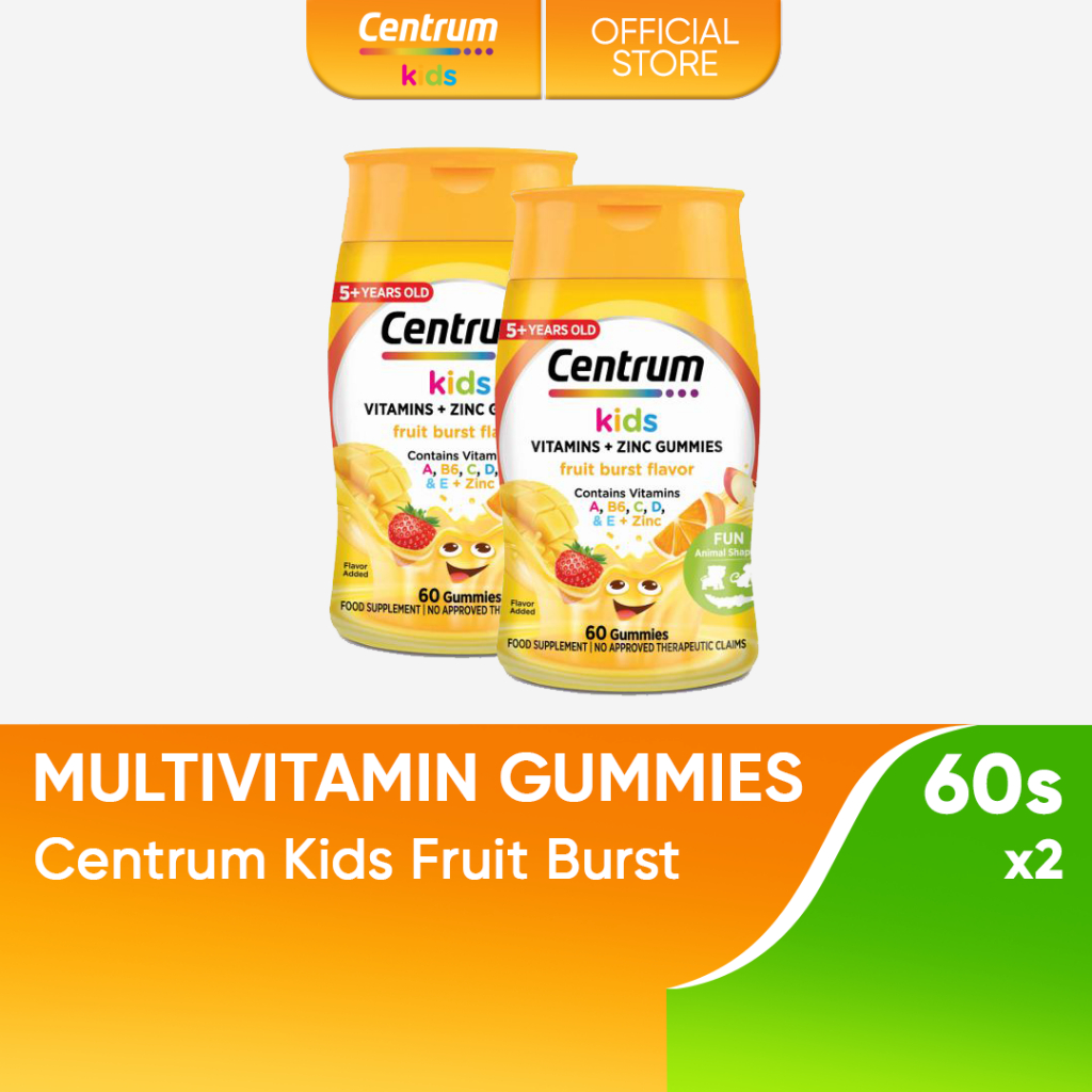 Centrum Kids Multivitamin Gummies Fruit Burst 60s (Pack of 2) | Shopee ...