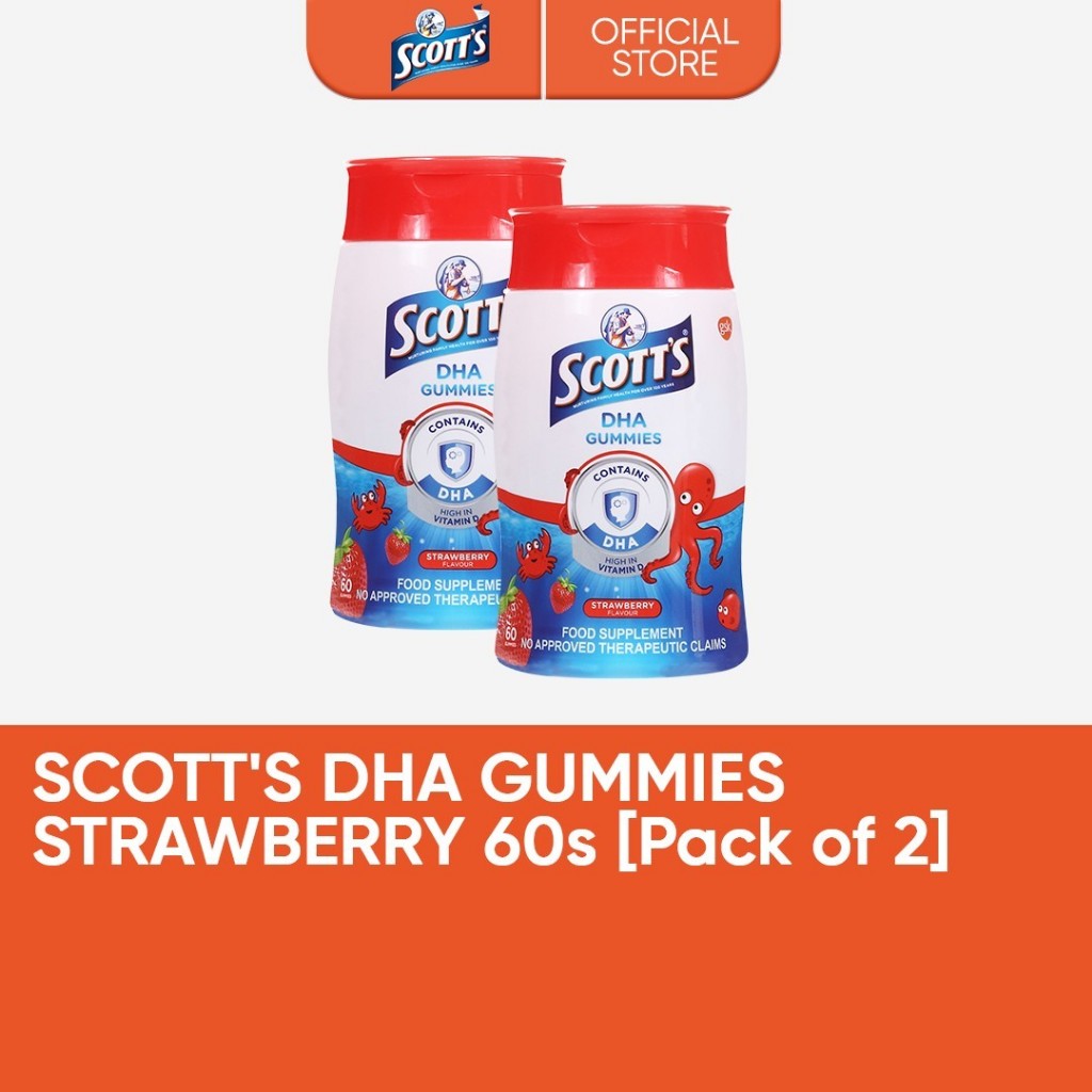 Scott's DHA Gummies Strawberry Flavour 60s (Pack of 2) | Shopee Philippines