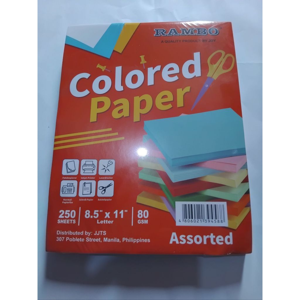 Rambo Colored Paper 250 Sheets 80gsm (Short) - Office Stationery ...