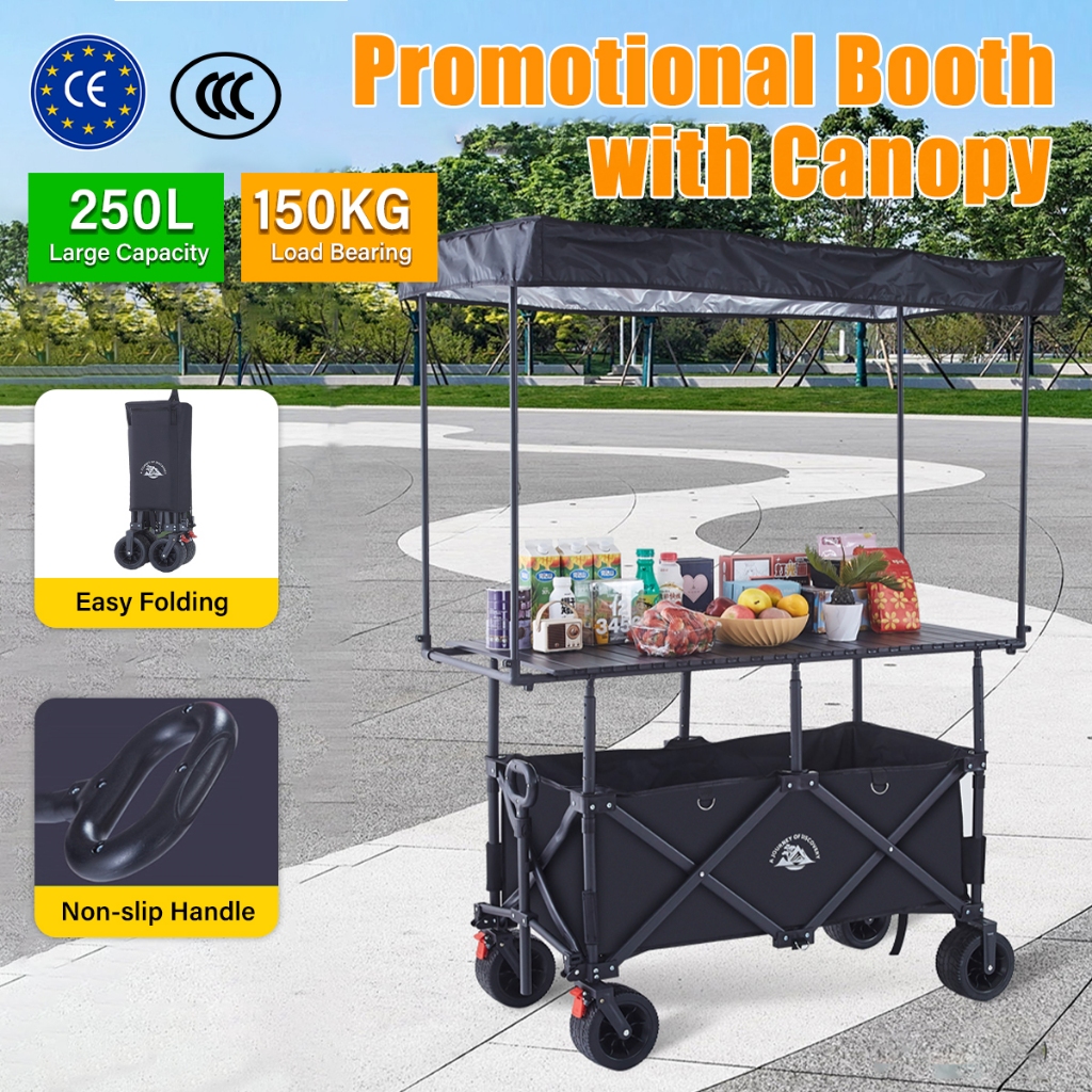 Foldable Market Stall Cart with Wheels – Heavy Duty Vendor Trolley for ...