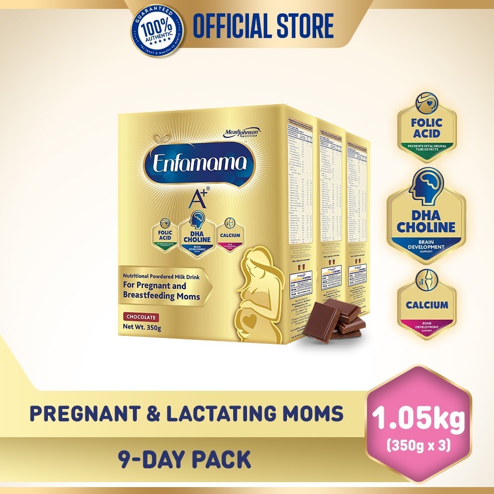 Enfamama A+ Chocolate Powdered Milk Drink for Pregnant and Breastfeeding Moms 1.05kg (350g x 3 ...