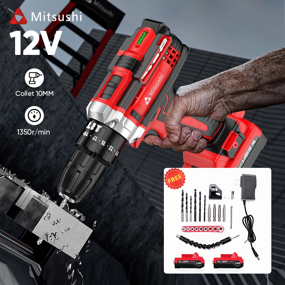 Mitsushi Cordless rechargeable multi-function pistol drill electric ...