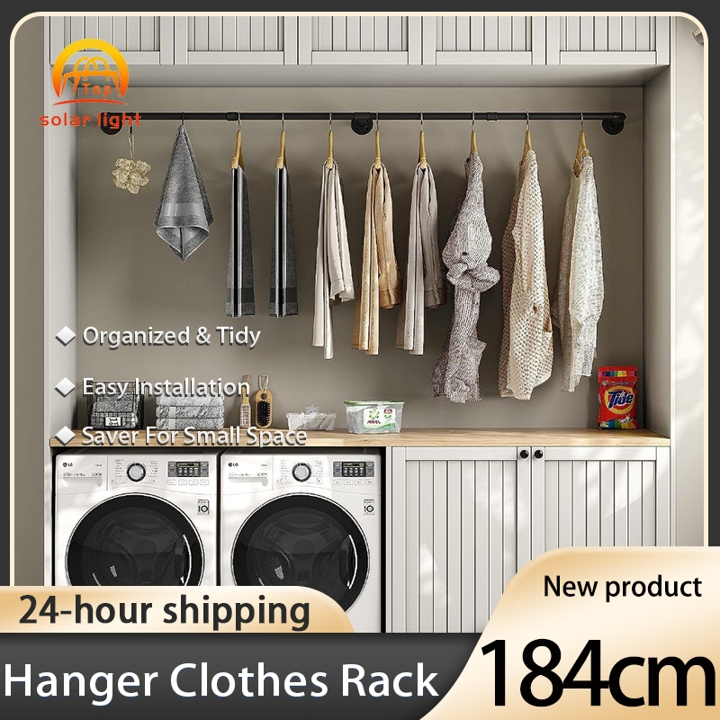 Wall Mounted Metal Clothes Rack Detachable Iron Rack Saving Space ...