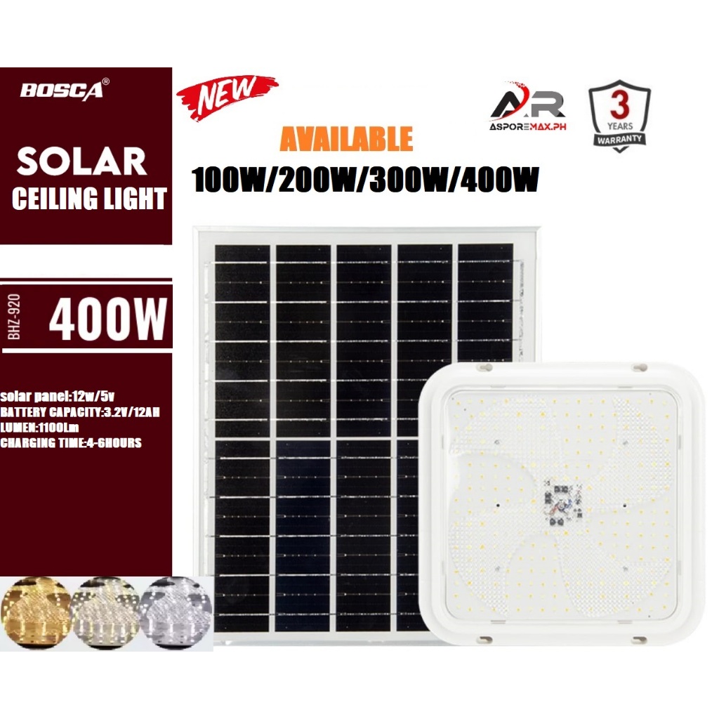 BOSCA LED SOLAR CEILING LIGHT 500W 400W 300W 200W 100W Solar light ...
